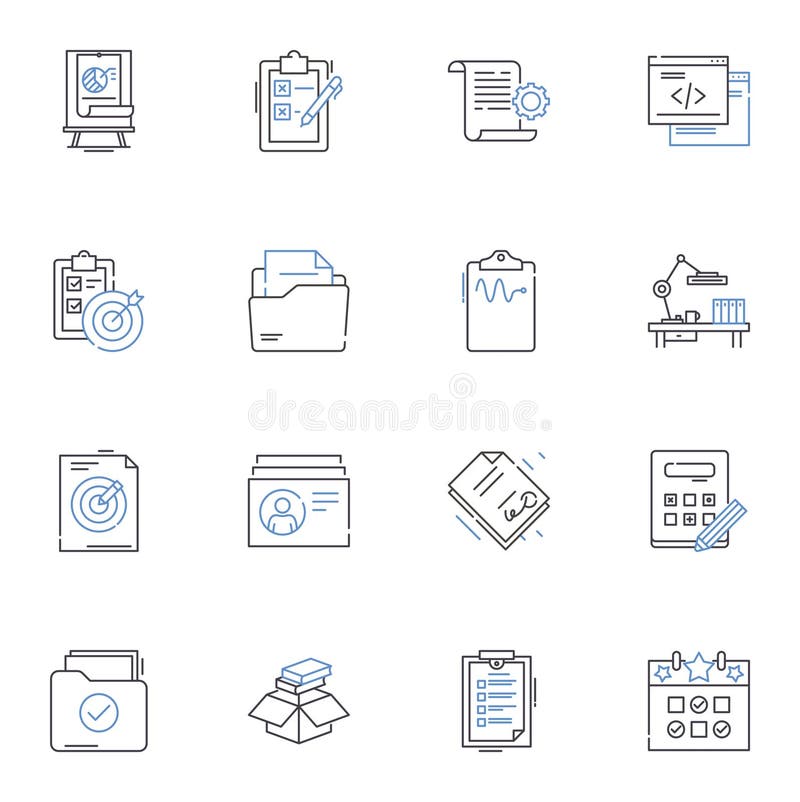 Laying Groundwork Line Icons Collection. Foundation, Preparation ...