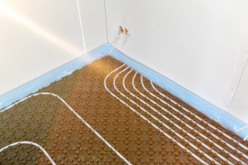 Construction of a Underfloor Heating System Stock Photo - Image of ...