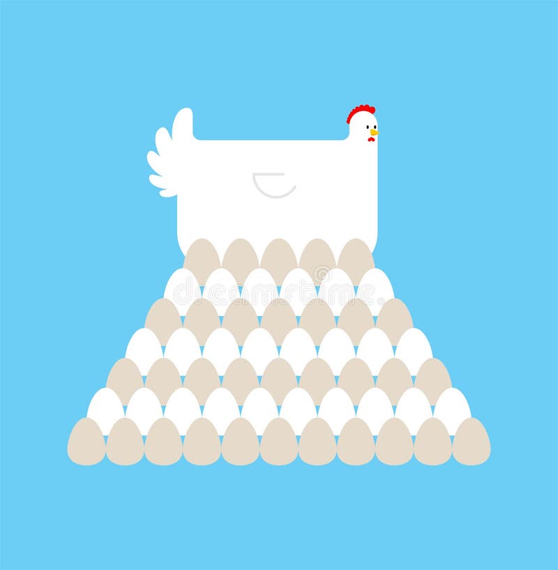 Laying Hen and Many Eggs. Vector Illustration Stock Vector ...