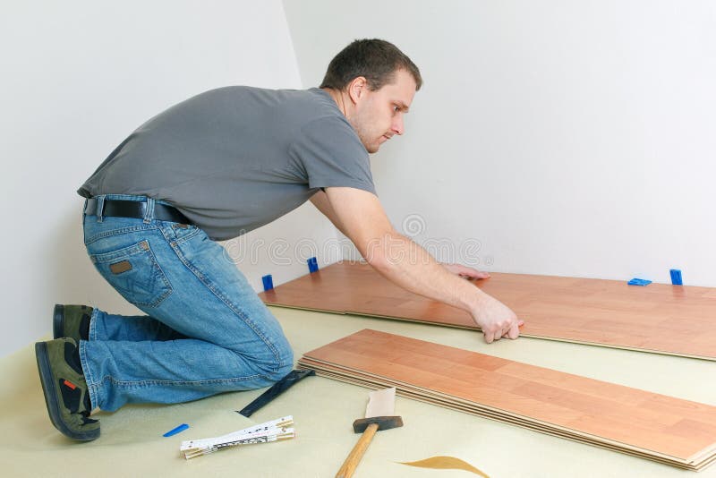 Laying laminate floor stock photo. Image of site, renovation - 12111466