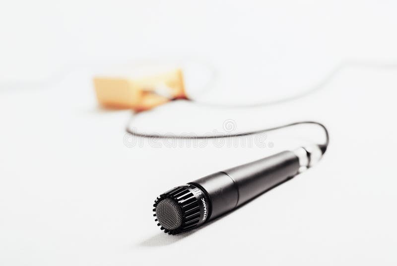 Laying microphone stock image. Image of white, speach - 50637841
