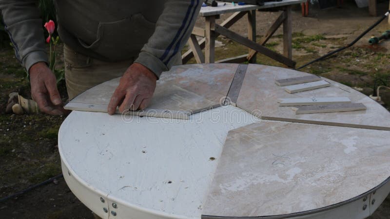 Decorating Table Tops with Ceramics Stock Illustration - Illustration ...