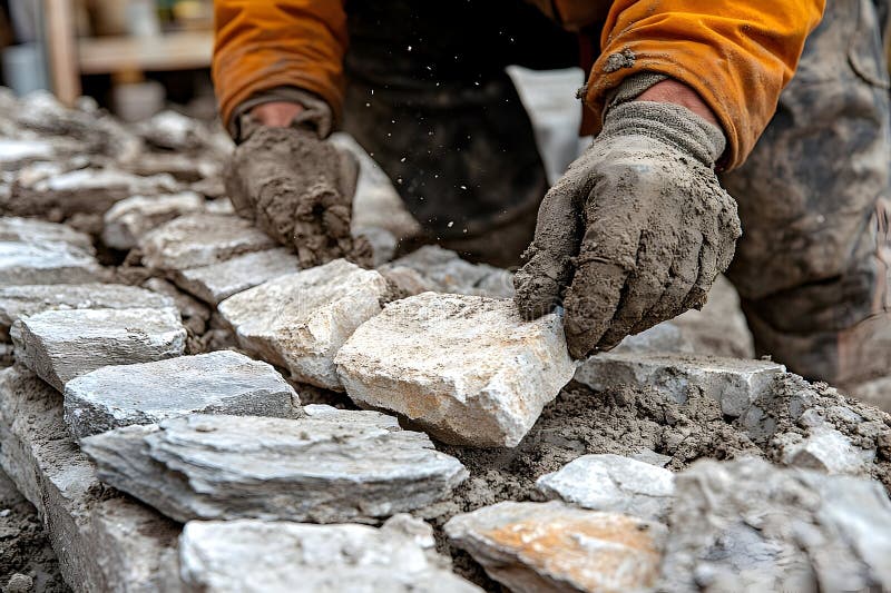 Stone Masonry Work stock illustration. Illustration of repair - 375504009