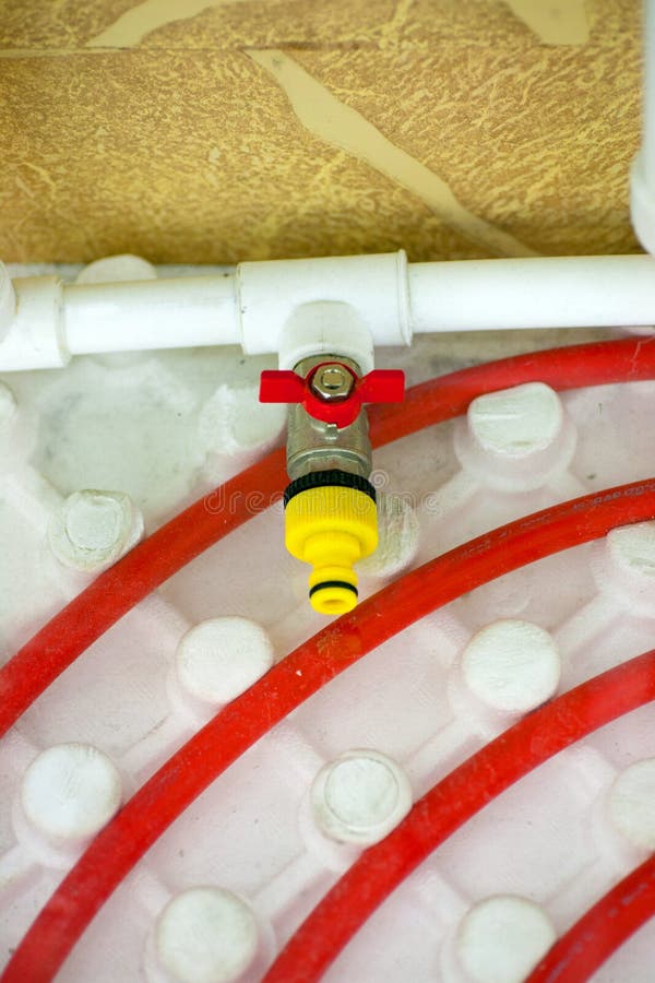 Floor Heating Pipe. Installation of Engineering Systems in a Building ...