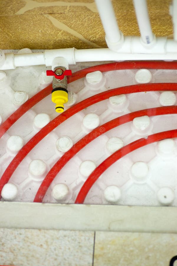 Floor Heating Pipe. Installation of Engineering Systems in a Building ...