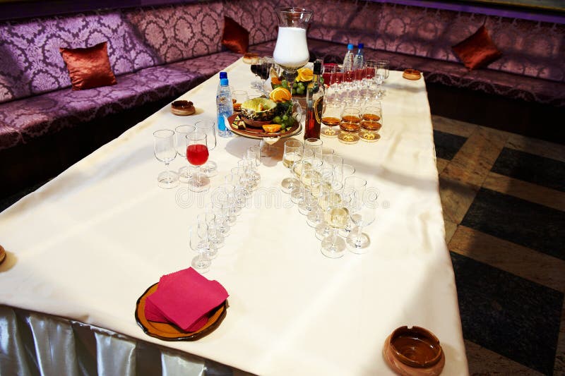 Laying the Table in the Restaurant Stock Photo - Image of room ...