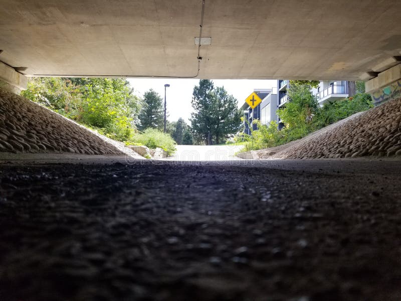 Laying Under a Underpass stock image. Image of infrastructure - 195854645