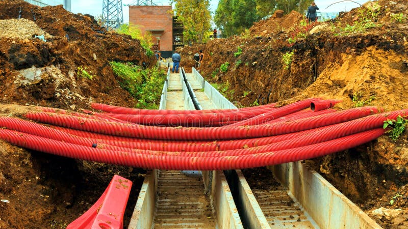 Laying of Underground Communications Editorial Photography - Image of ...