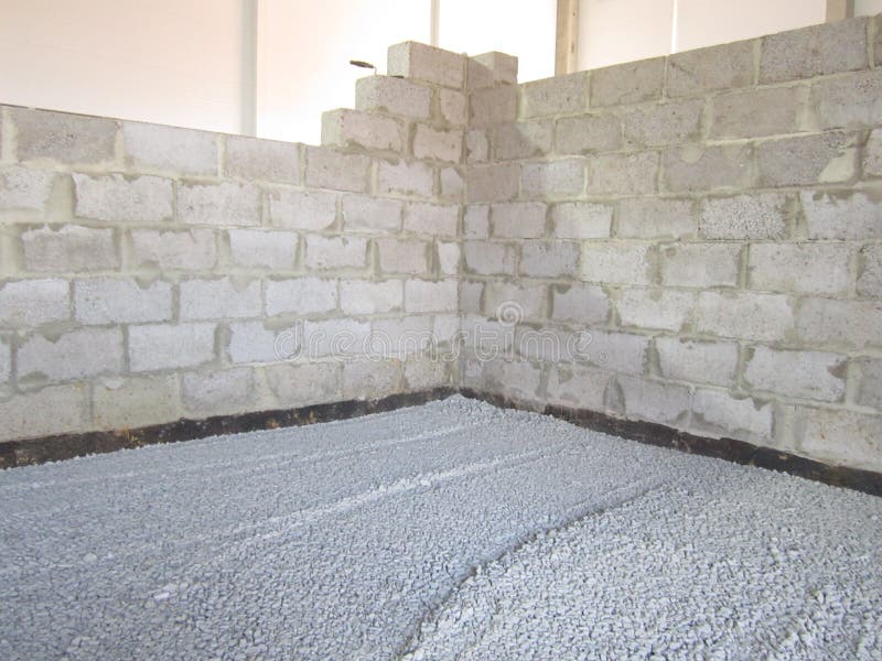 Masonry Walls of the Building of Cinder Blocks Stock Photo - Image of ...