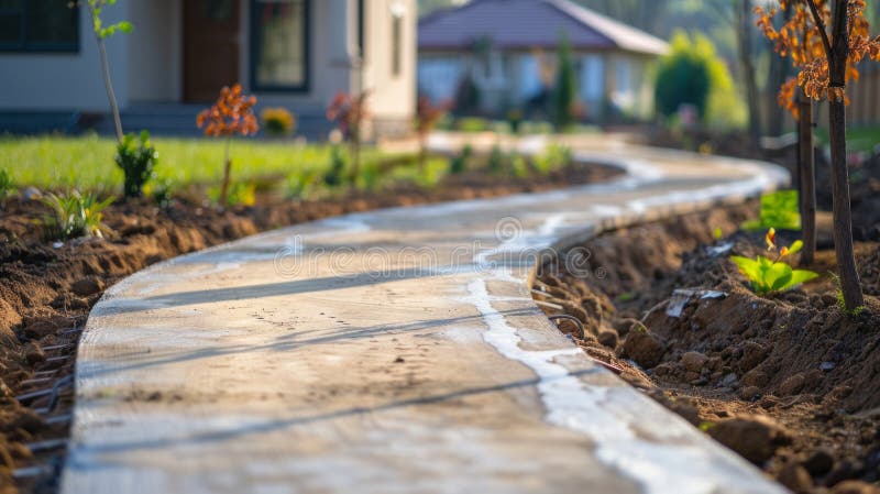 Laying Worker New Asphalt Paving Road Construction Site Work Pathway ...
