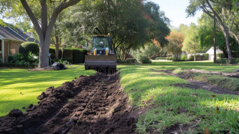 Laying Worker New Asphalt Paving Road Construction Site Work Pathway ...
