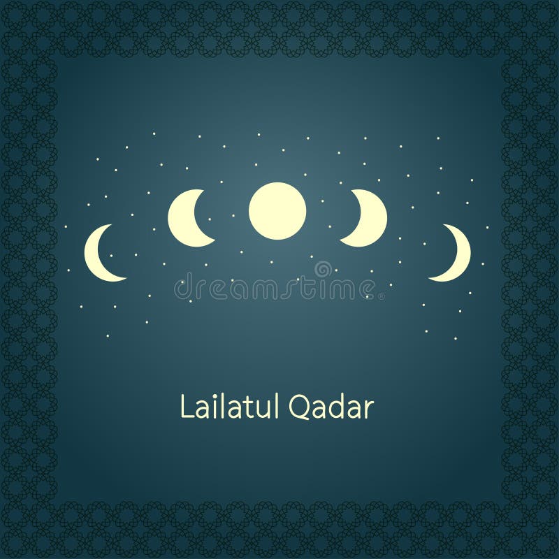 Laylatul Qadar. Moon. Arab Pattern Stock Vector - Illustration of ...