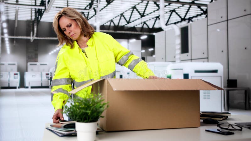 Layoff or Resign. Woman Quitting Job Stock Image - Image of female ...