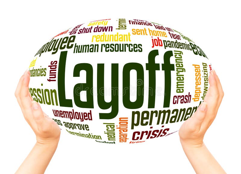 Layoff Word Cloud and Hand with Marker Concept Stock Illustration ...