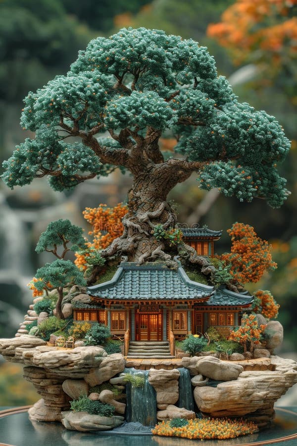 A Layout of a Beautiful Autumn Tree on the House for Your Background ...