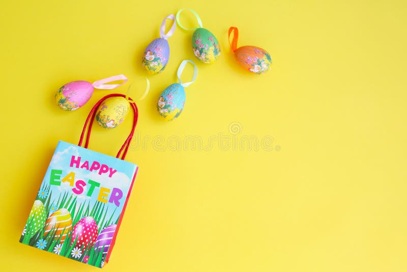 The Layout of the Beautiful Easter Inventory Lies on a Yellow ...