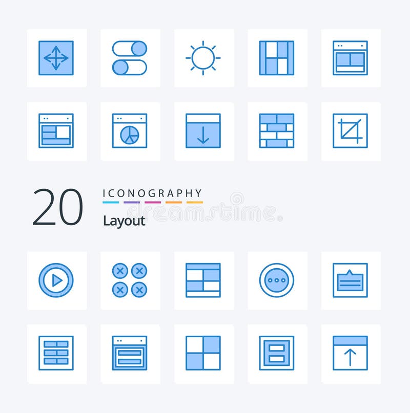 20 Layout Blue Color Icon Pack. Like Layout. Design. Browser. Settings ...