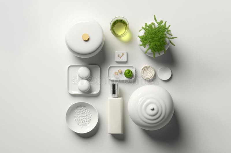 Layout of a Brown Bottle for Cosmetics and Various Bath Products. Top ...