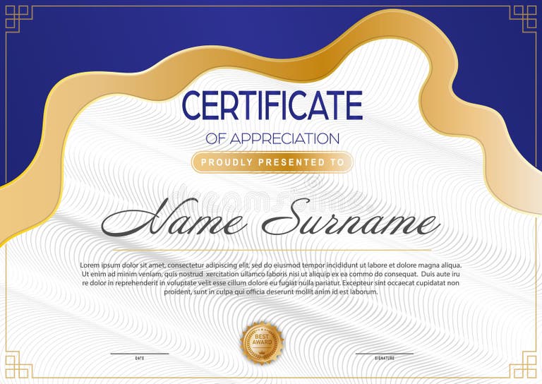 The Layout of the Certificate, Education, Qualifications Stock Vector ...