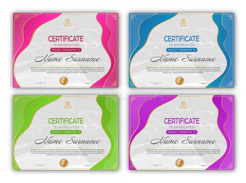 The Layout of the Certificate, Education, Qualifications Stock Vector ...