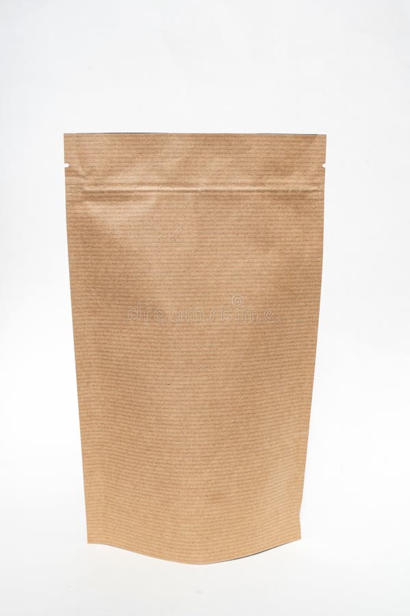 The Layout of a Clean Paper Bag on a White Background is Vertical. Eco ...