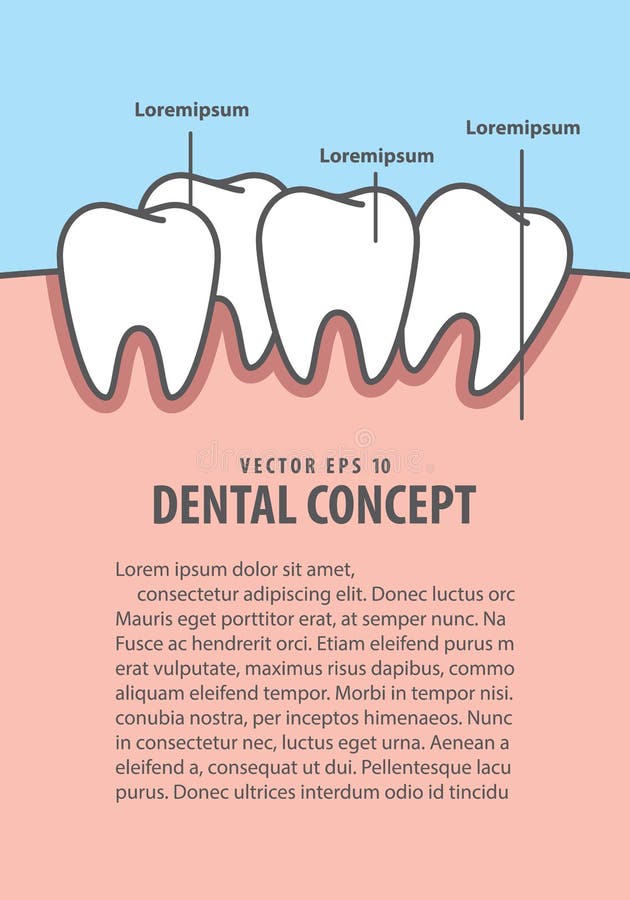 Crowding Tooth, Cute Cartoon Character. Stock Vector - Illustration of ...