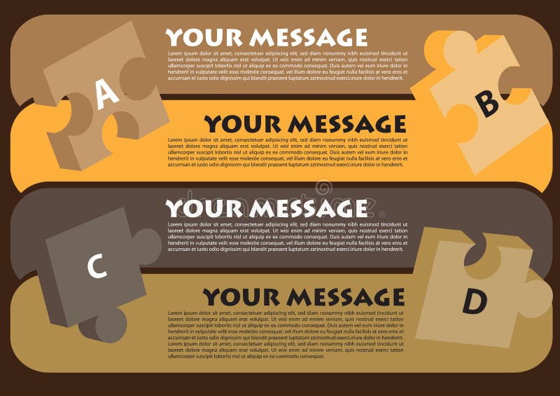 Layout Design with Jigsaw Puzzles Stock Vector - Illustration of four ...