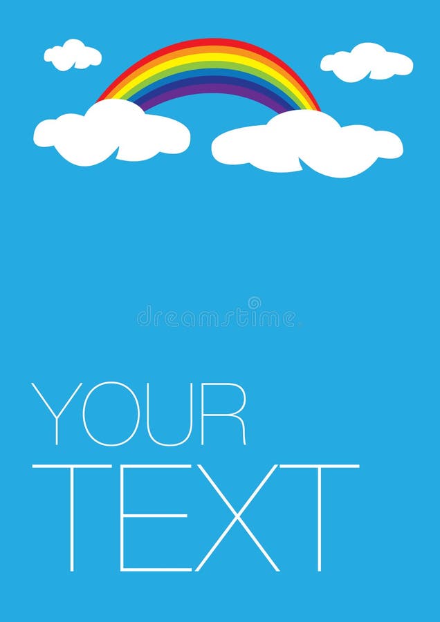 Layout Design with Rainbow and Clouds Stock Vector - Illustration of ...