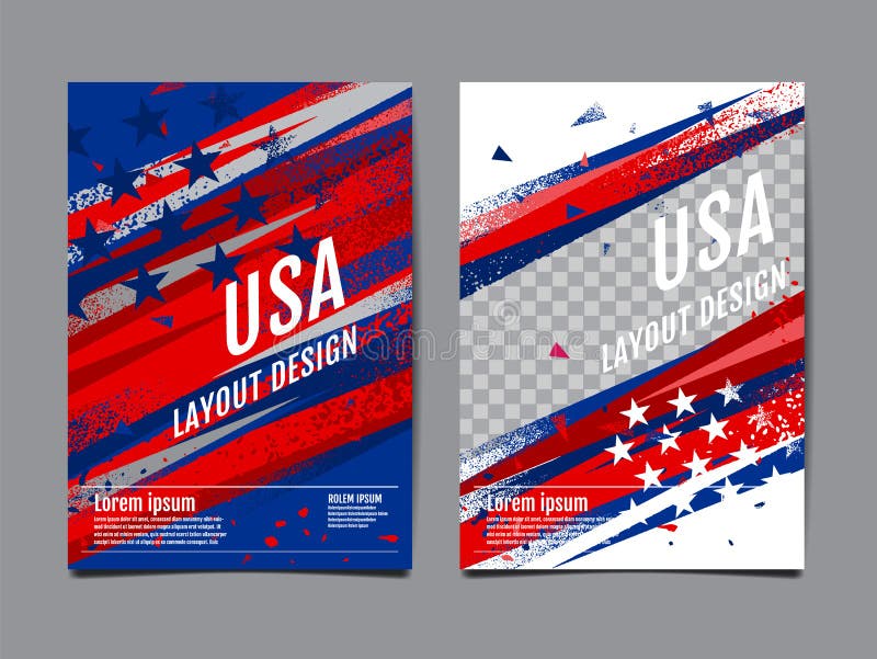Layout Design USA Flag , Template Banner, Vector Abstract Grunge ...