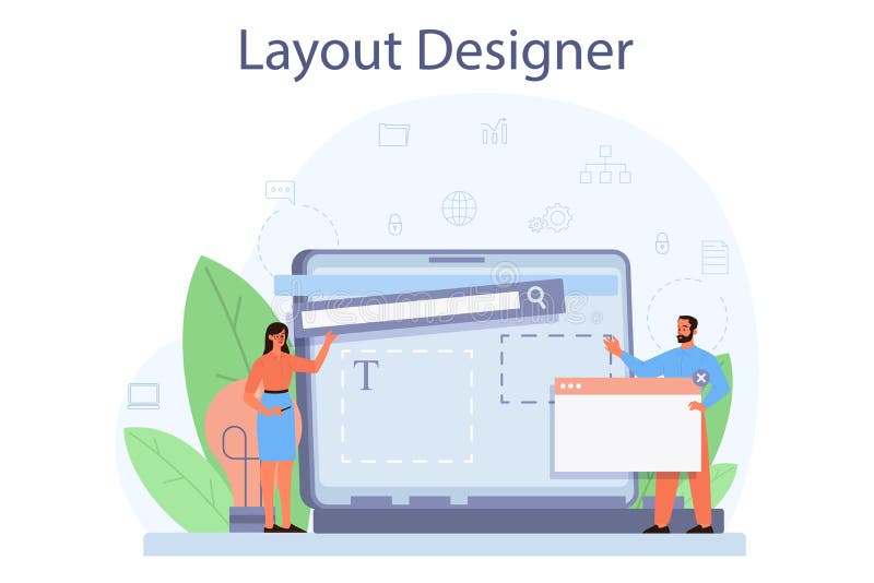 Layout Designer Concept Set. Web Development, Mobile App Stock Vector ...