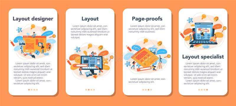 Layout Designer Mobile Application Banner Set. Web Development Stock ...