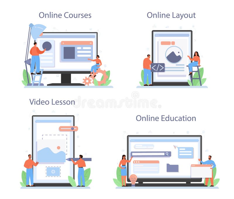 Layout Designer Online Service or Platform Set. Web Development, Stock ...