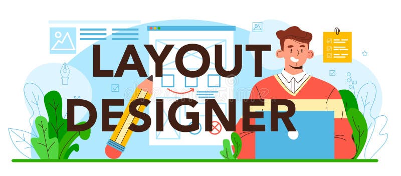 Layout Designer Typographic Header. Magazine or Newspaper Layout Stock ...