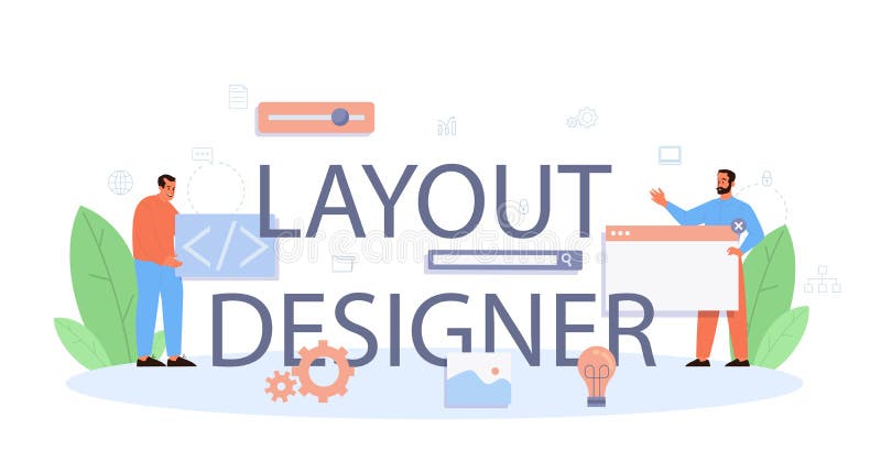 Layout Designer Typographic Header. Web Development, Mobile Stock ...