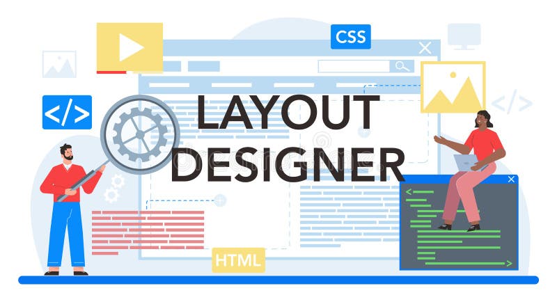 Web Layout Typographic Header. Presenting Content on Web Pages. Stock ...