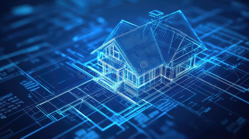 Layout Exploded View of House Blueprint Infographic Stock Illustration ...