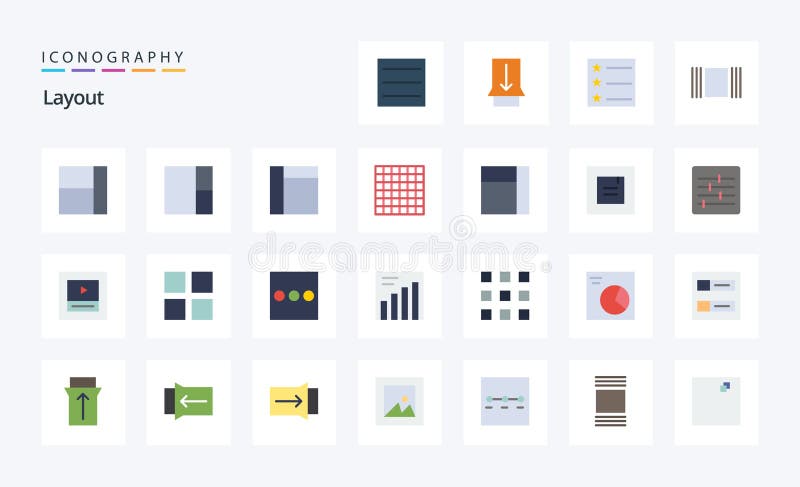 25 Layout Flat Color Icon Pack Stock Vector - Illustration of slide ... 25 Layout Flat Color Icon Pack Stock Vector - Illustration of slide ...