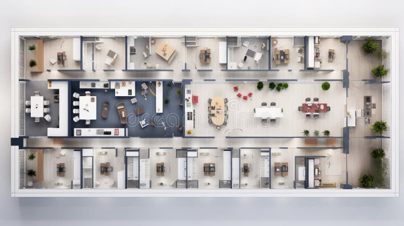 Layout floor plan office stock illustration. Illustration of meeting ...