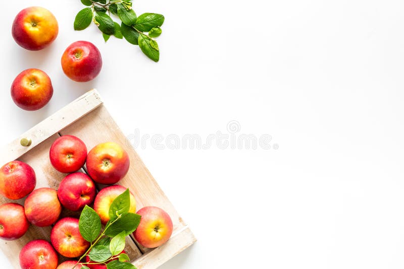 Layout of Fresh Red Apples. Top View, Copy Space Stock Photo - Image of ...