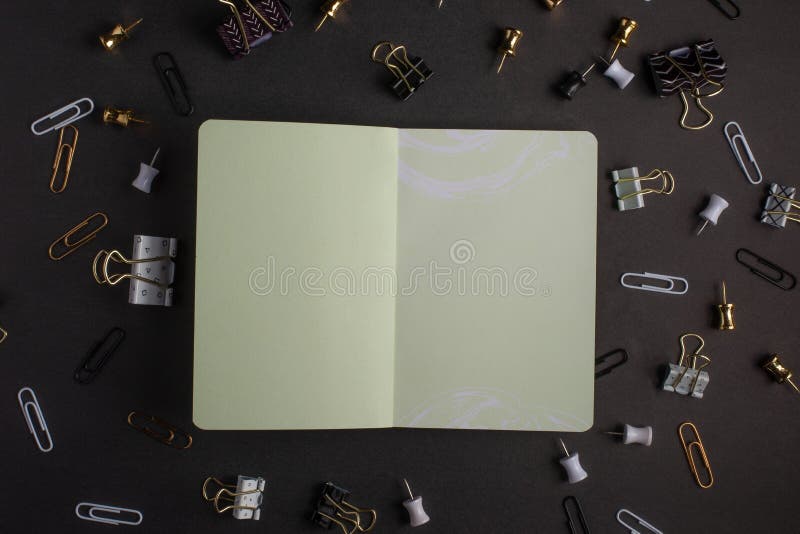 Layout with Green Notebook for Lettering or Design, with .business ...