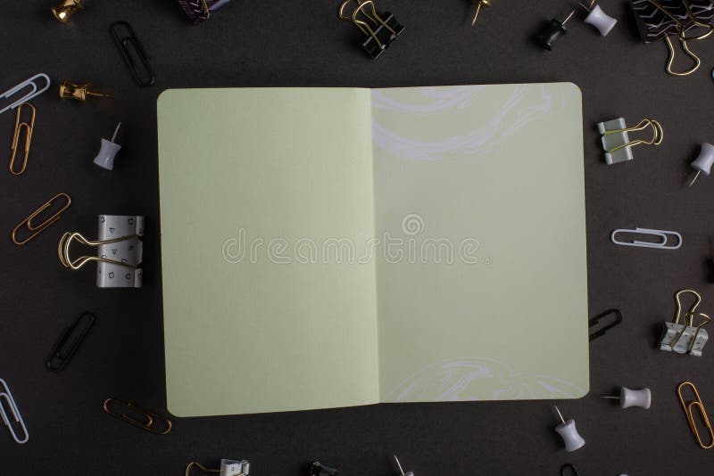 Layout with Green Notebook for Lettering or Design, with .business ...