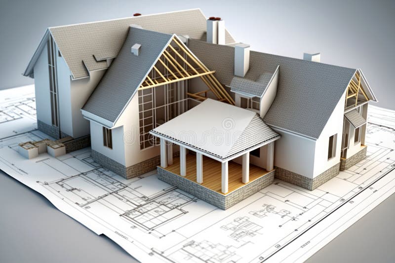 Layout of the House on the Drawings. Architectural Project Designs ...