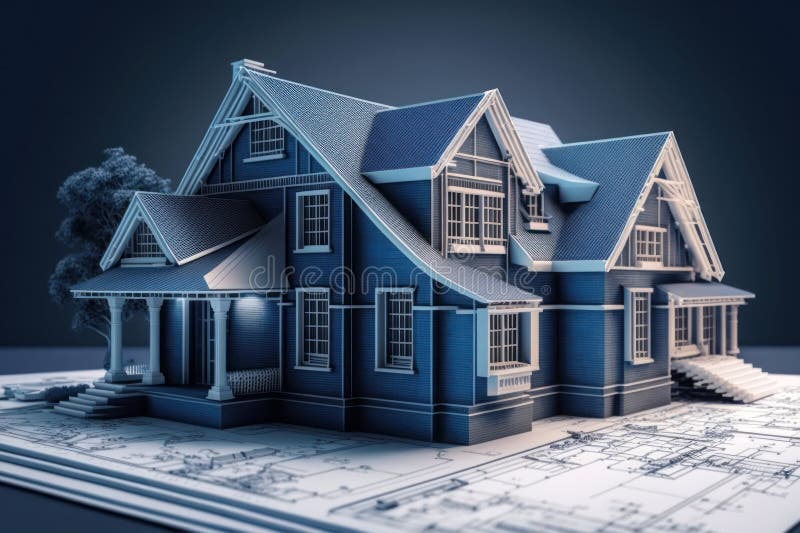 Layout of the House on the Drawings. Architectural Project Designs ...