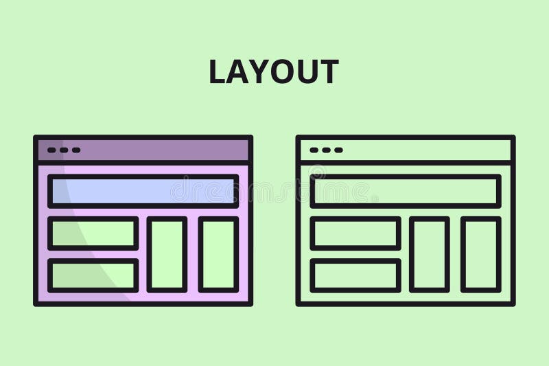 Website Layout Icon: Page Design and Structure Stock Illustration ...