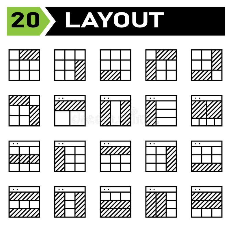 Layout Icon Set Include Layout, Grid, Dashboard, Interface, User ...