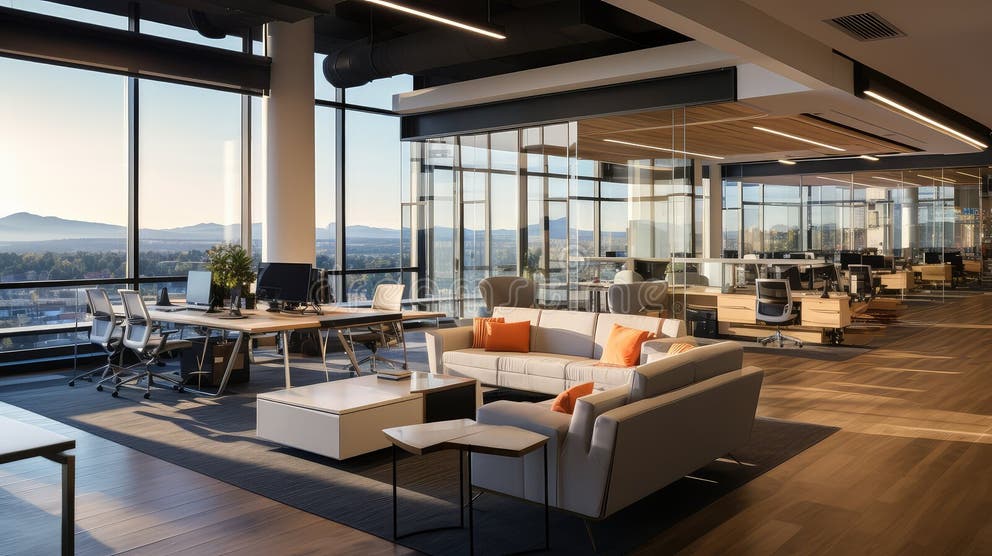 Layout large office space stock illustration. Illustration of feel ...