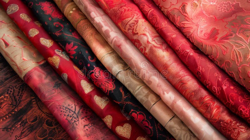 A Layout of Love Themed Patterns and Textures Stock Illustration ...