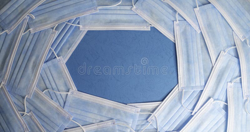 Layout Made of Medical Masks with Paper Card Note for Text Stock Photo ...