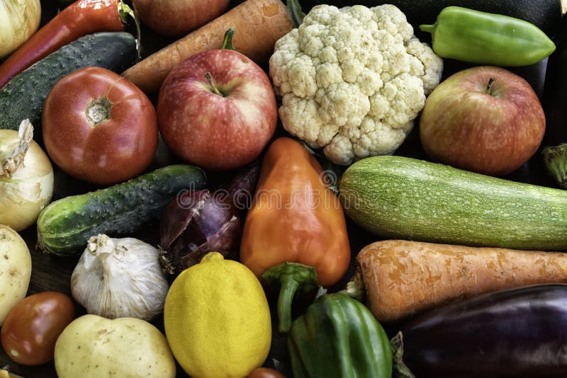 Layout Made of Various Vegetables and Fruits Flat Lay,top View,outdoor ...