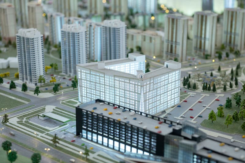 Layout Miniature of a City Block, Exhibition Sample Stock Photo - Image ...